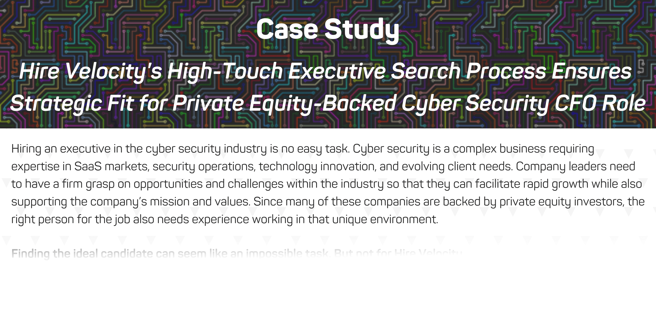 CFO Executive Search Case Study | Hire Velocity